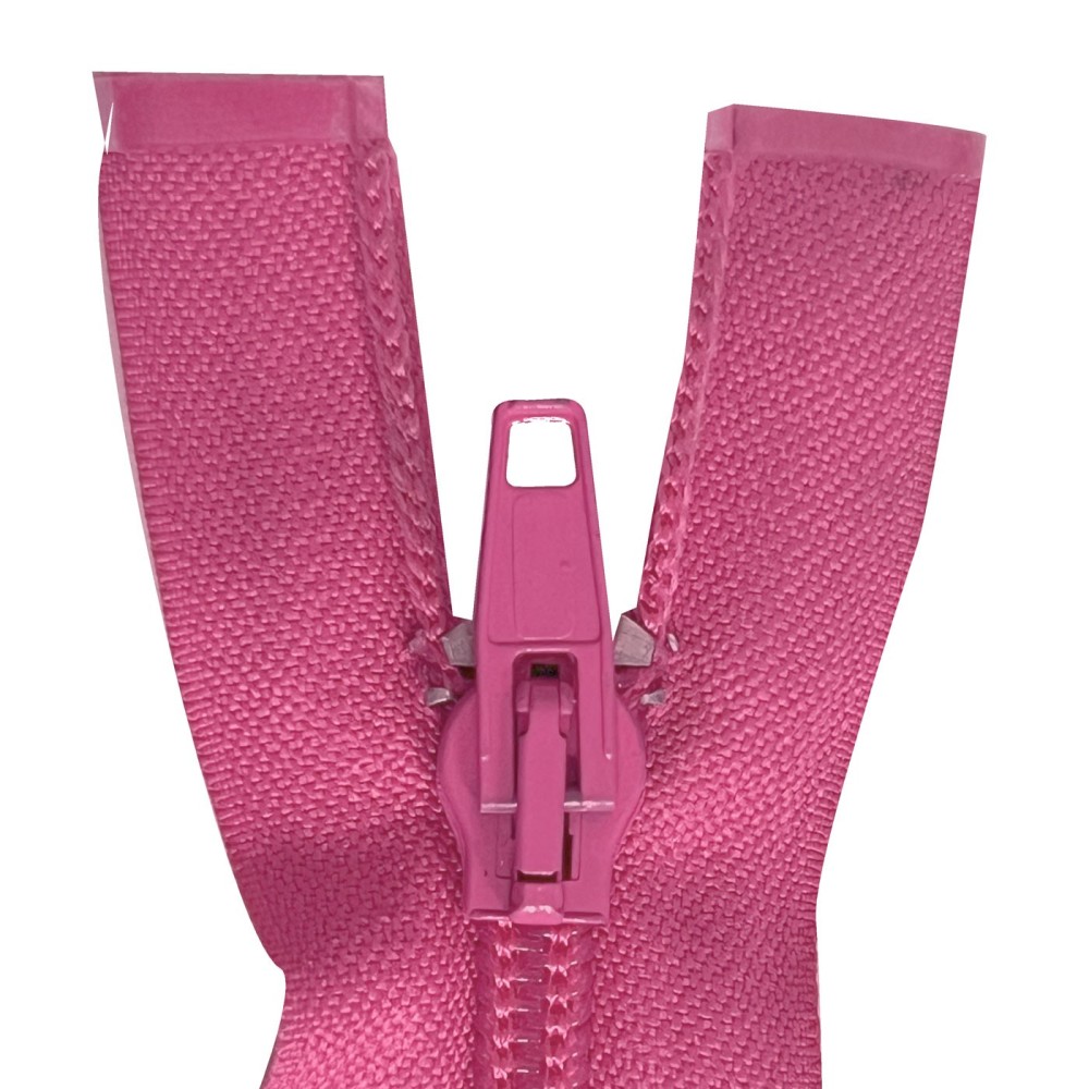 Pack Of 5 Pink nylon Zips (Open end) - EU Fabrics