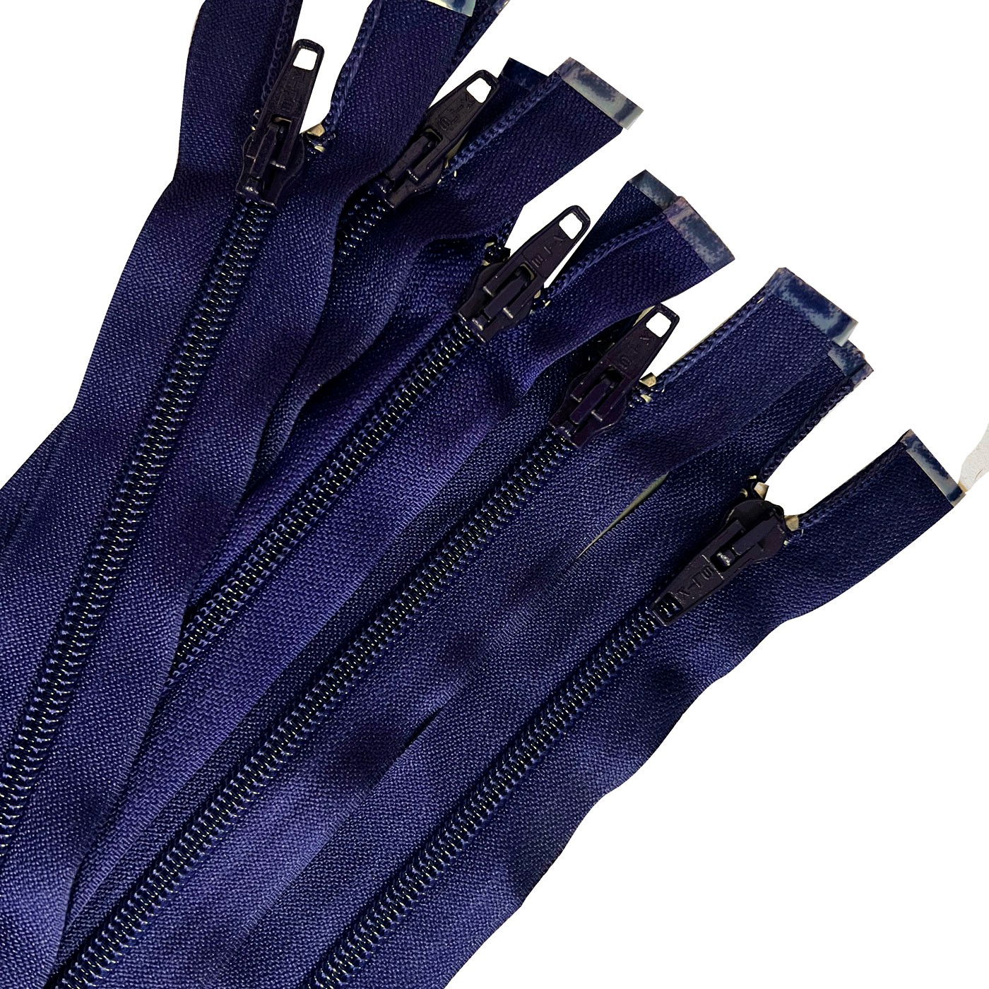 Pack Of 5 Purple Nylon Zips (Open end) - EU Fabrics