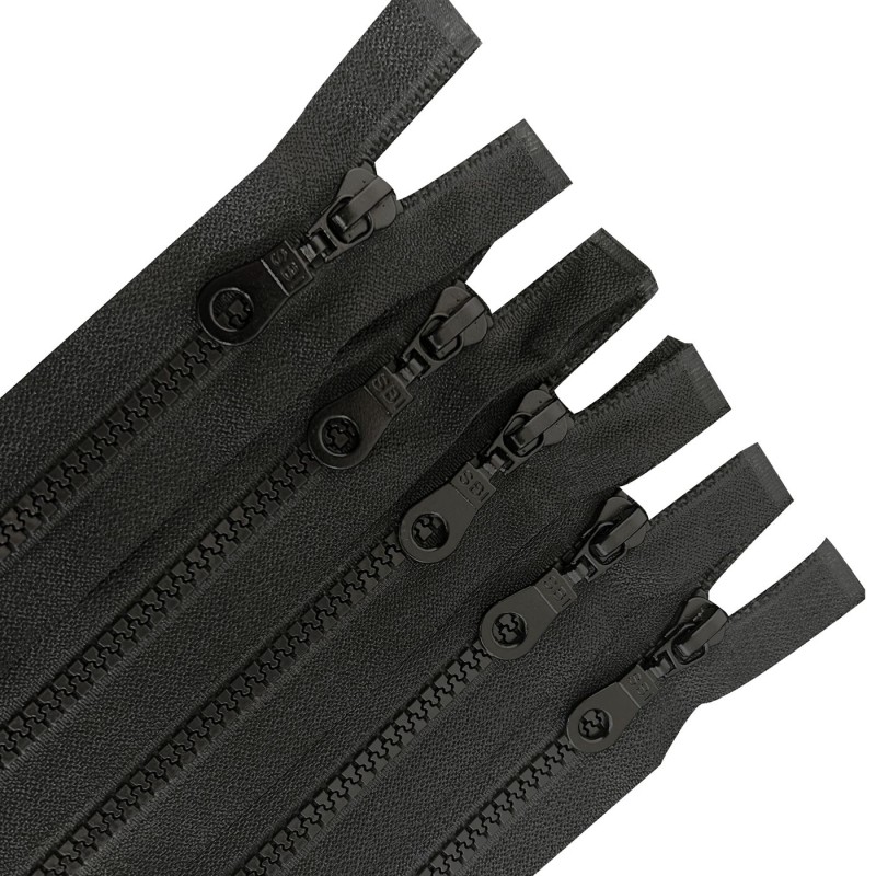 Pack of 5 Plastic Zips - Round Metal Puller (Open end ) - EU Fabrics