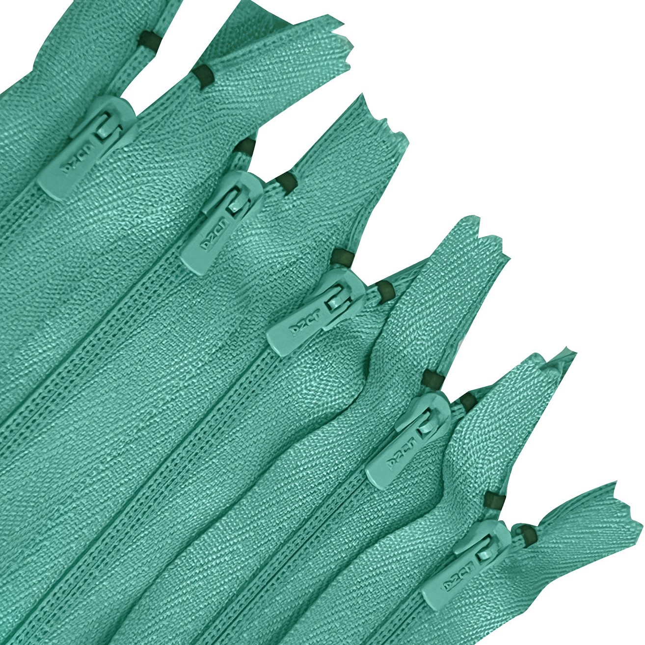 Pack Of 5 Mint Green Nylon Zips 17.3" / 44cm Closed End - EU Fabrics