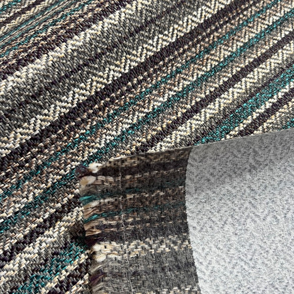 Turquoise Mix Upholstery Fabric / Roll of 8 Metres (FR) - EU Fabrics