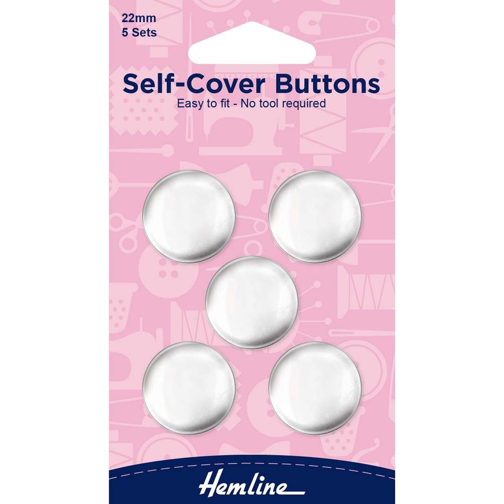 Self-Cover Buttons Easy to fit – No tool required 22mm 5 sets - EU Fabrics