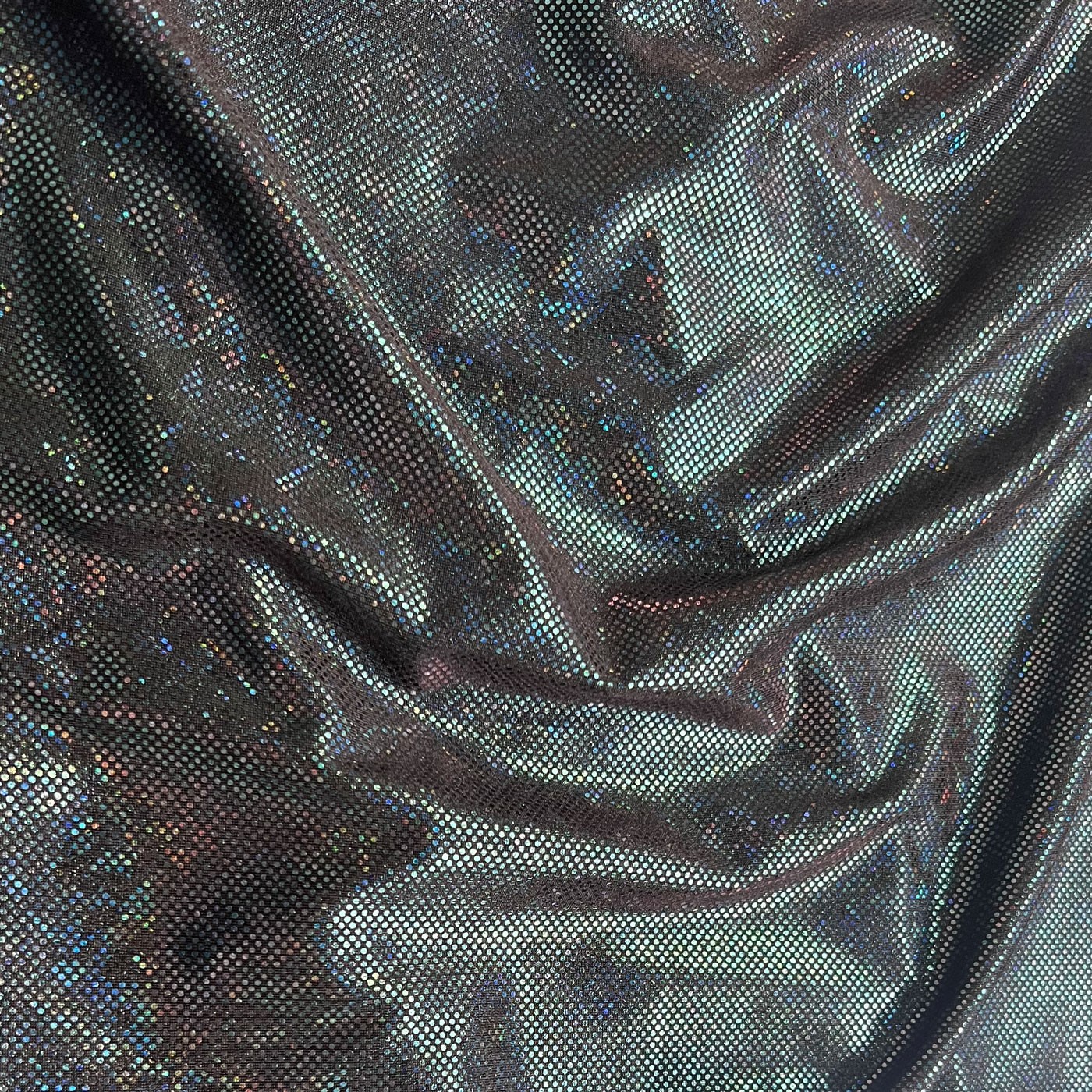 Stretch Hologram Dot Foil Fabric 175gsm - EU Fabrics