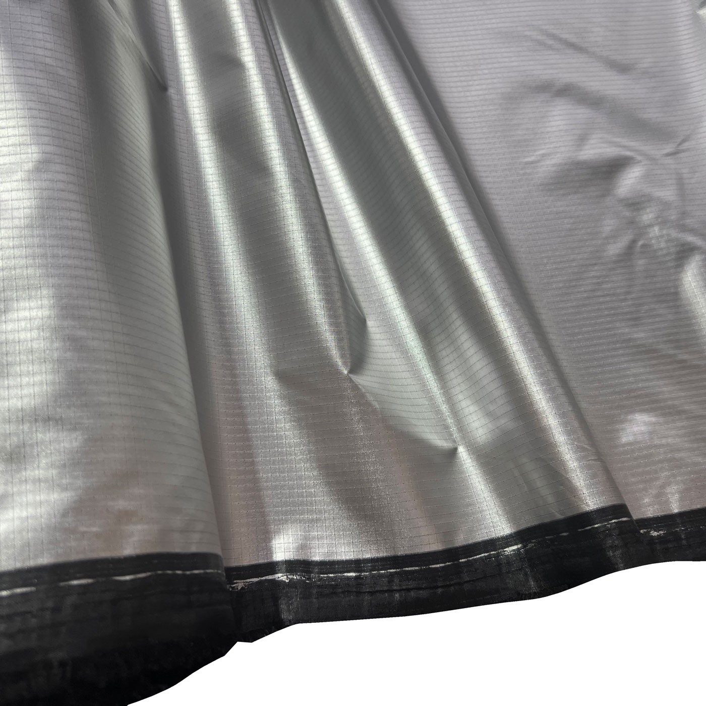 Waterproof Reflective Ripstop Fabric Black & Silver, 2oz, 150cm
